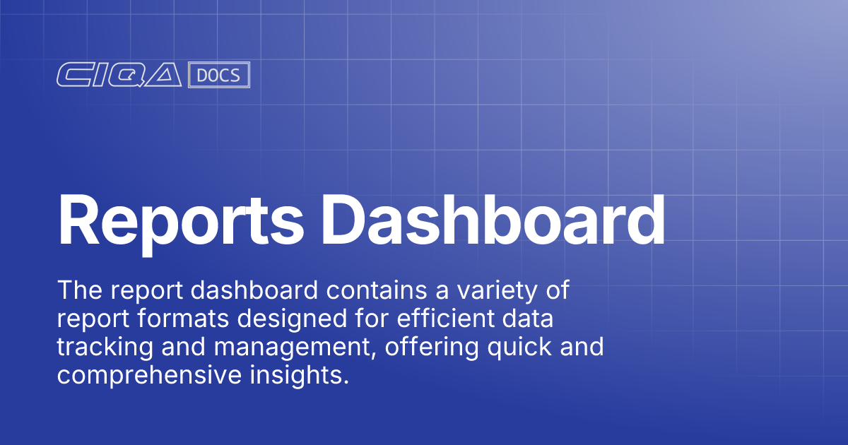 Reports Dashboard | Help Center