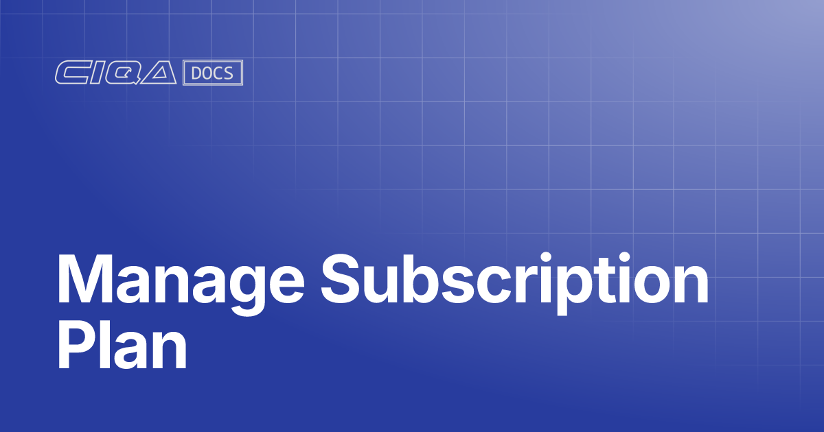 Manage Subscription Plan | Help Center