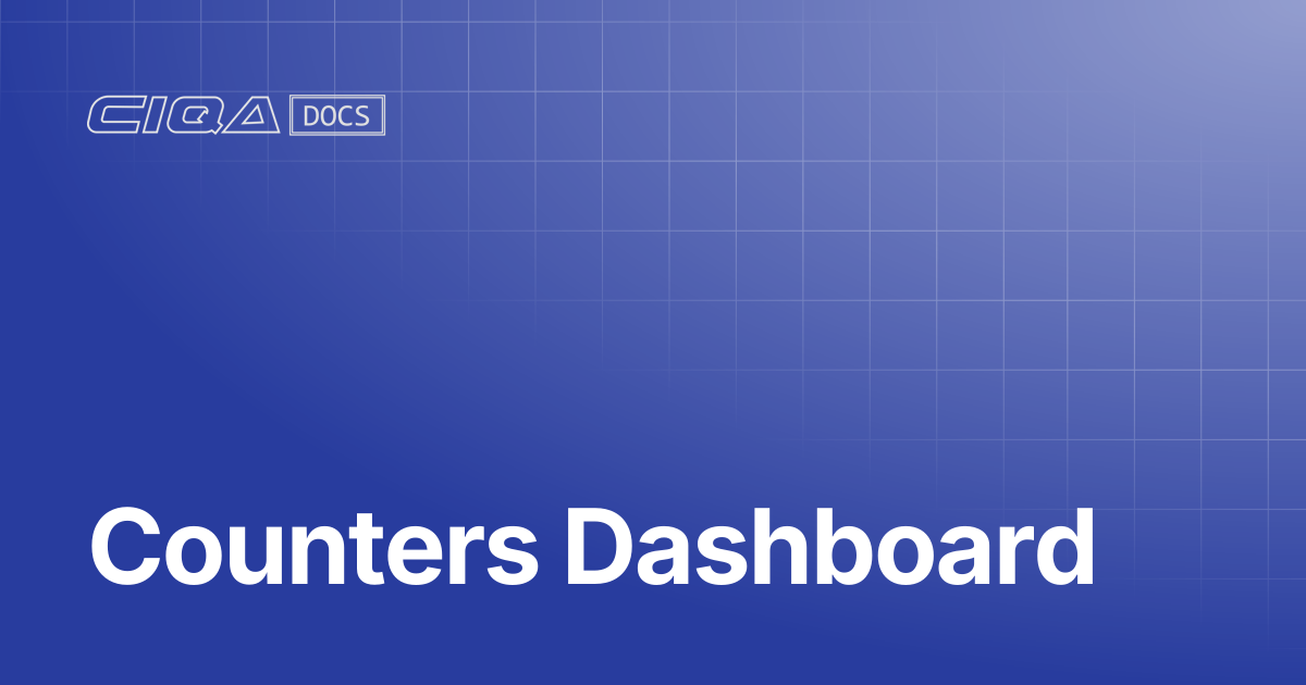 Counters Dashboard | Help Center