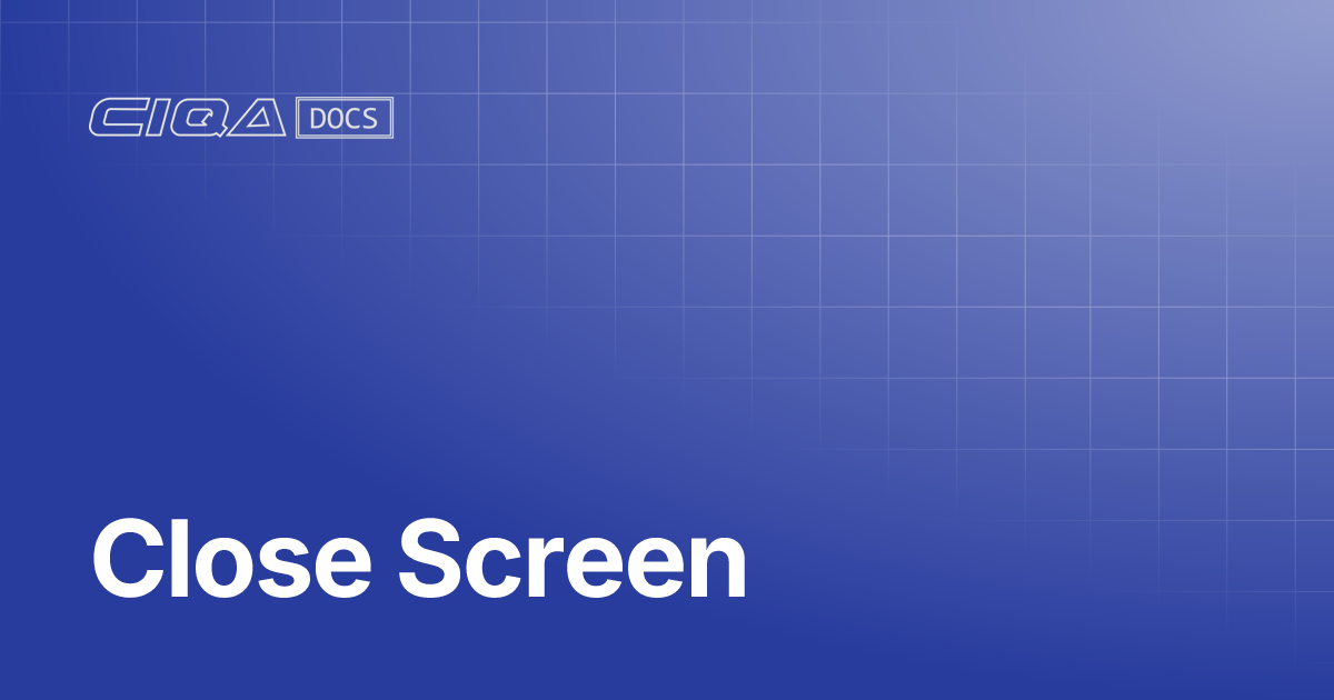 Close Screen | Help Center