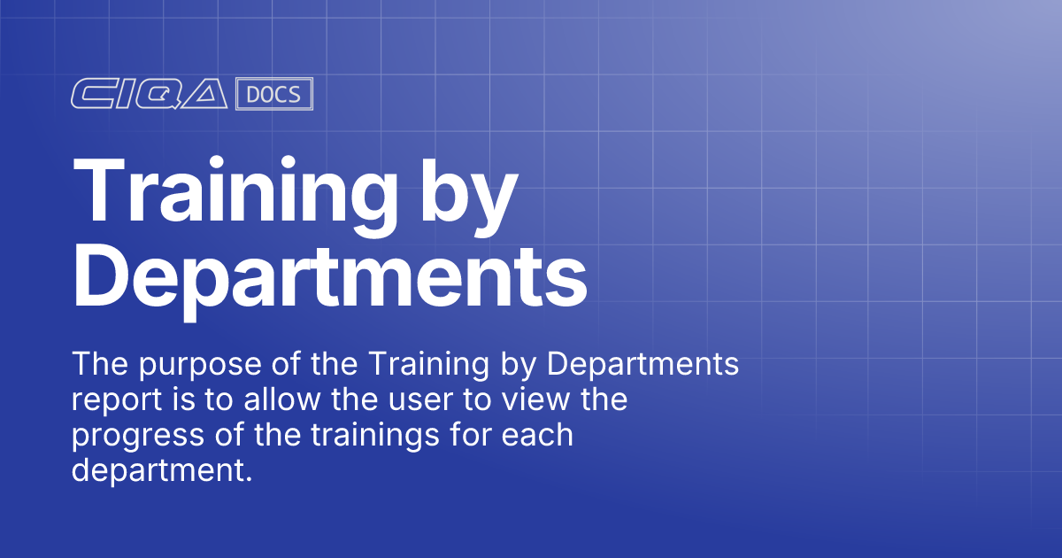 Training by Departments | Help Center