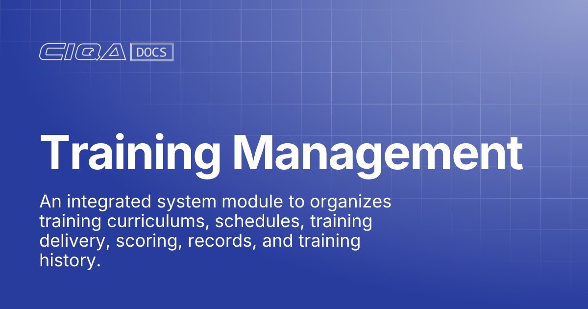 Training Management | Help Center