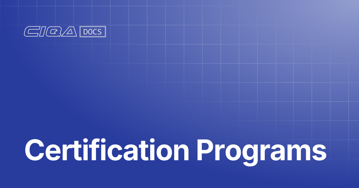 Certification Programs | Help Center