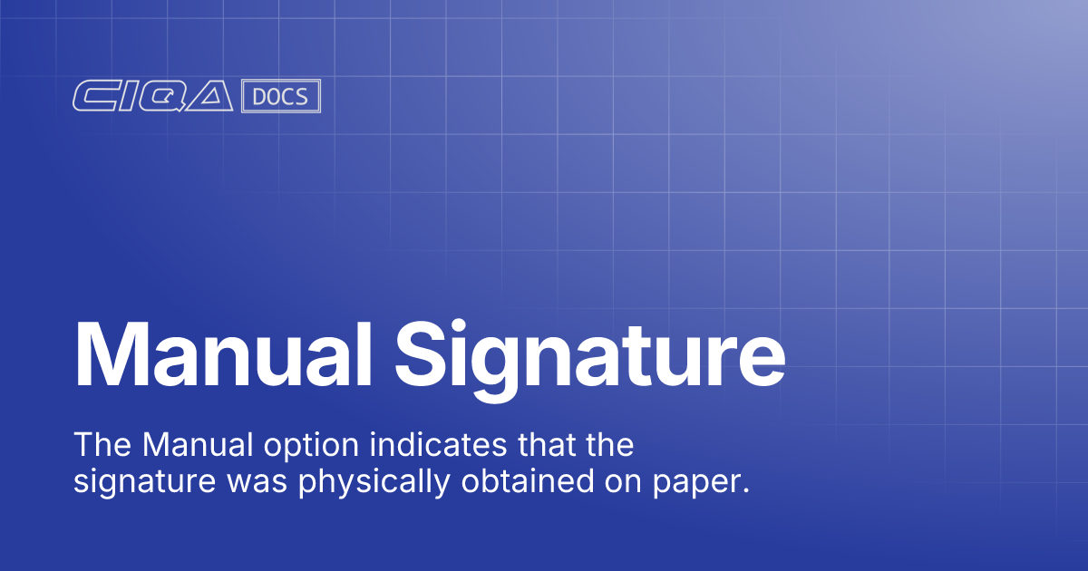 Manual Signature | Help Center