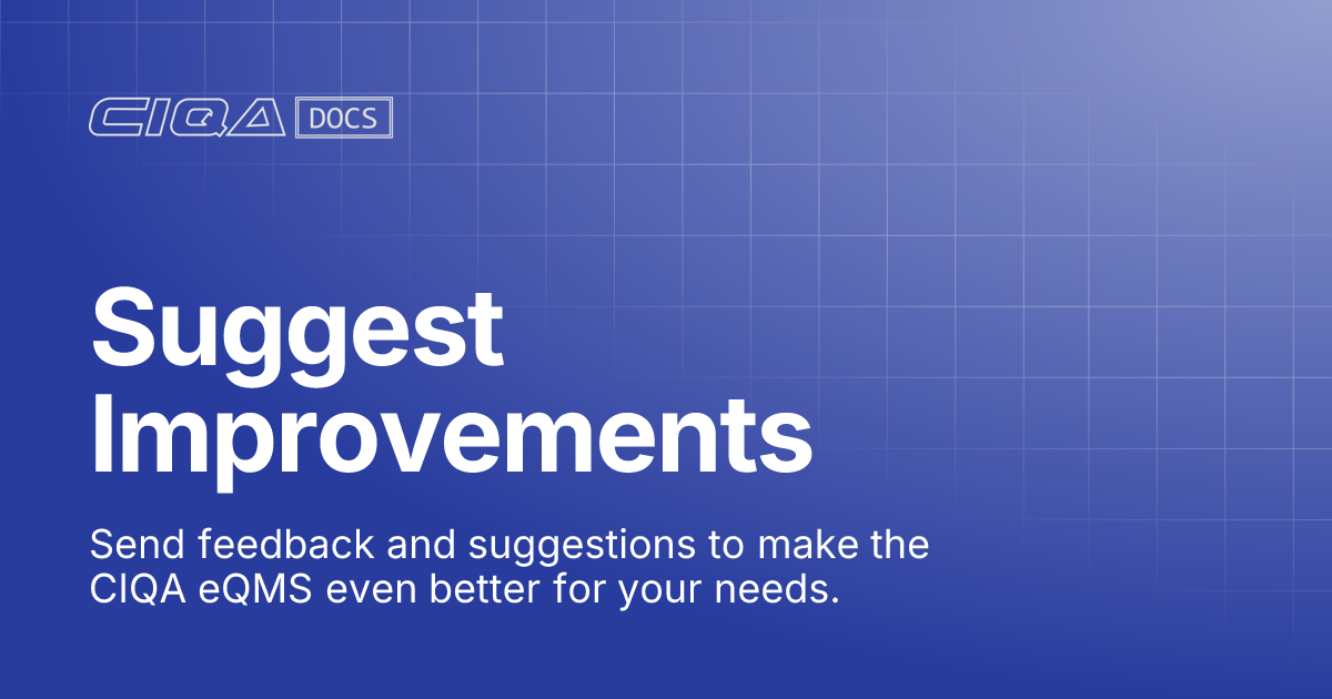 Suggest Improvements | Help Center