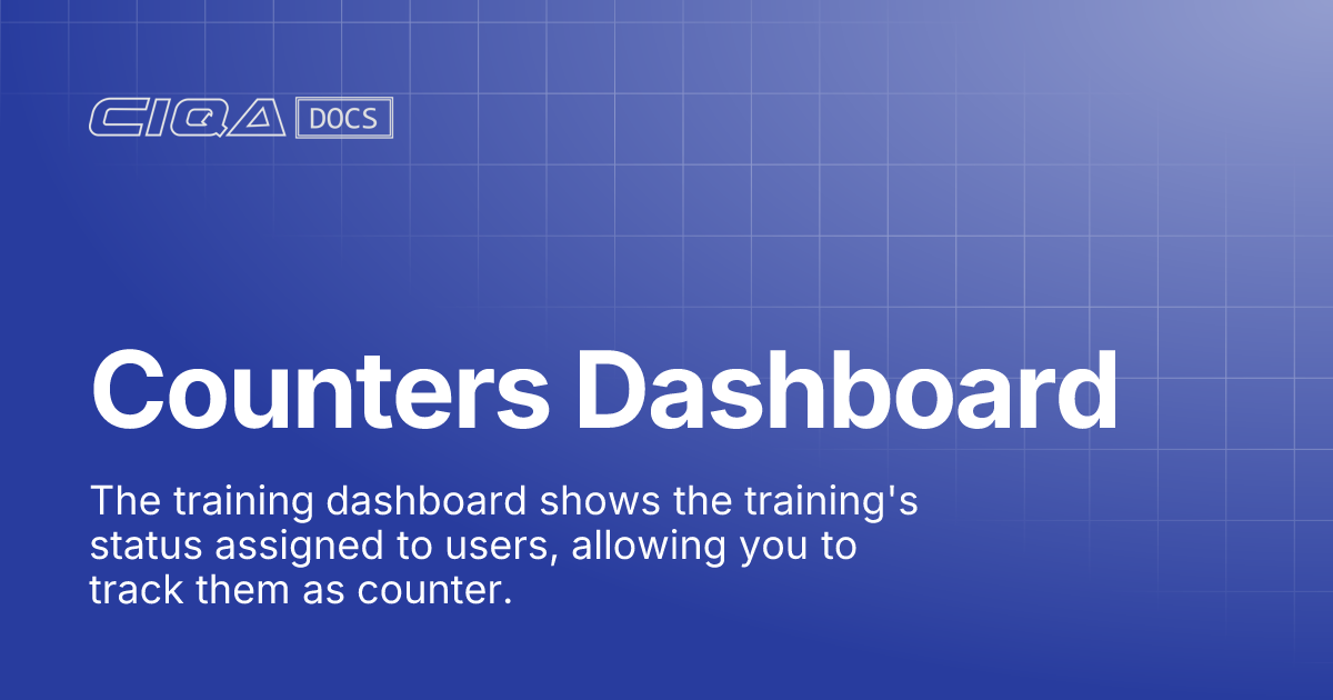 Counters Dashboard | Help Center