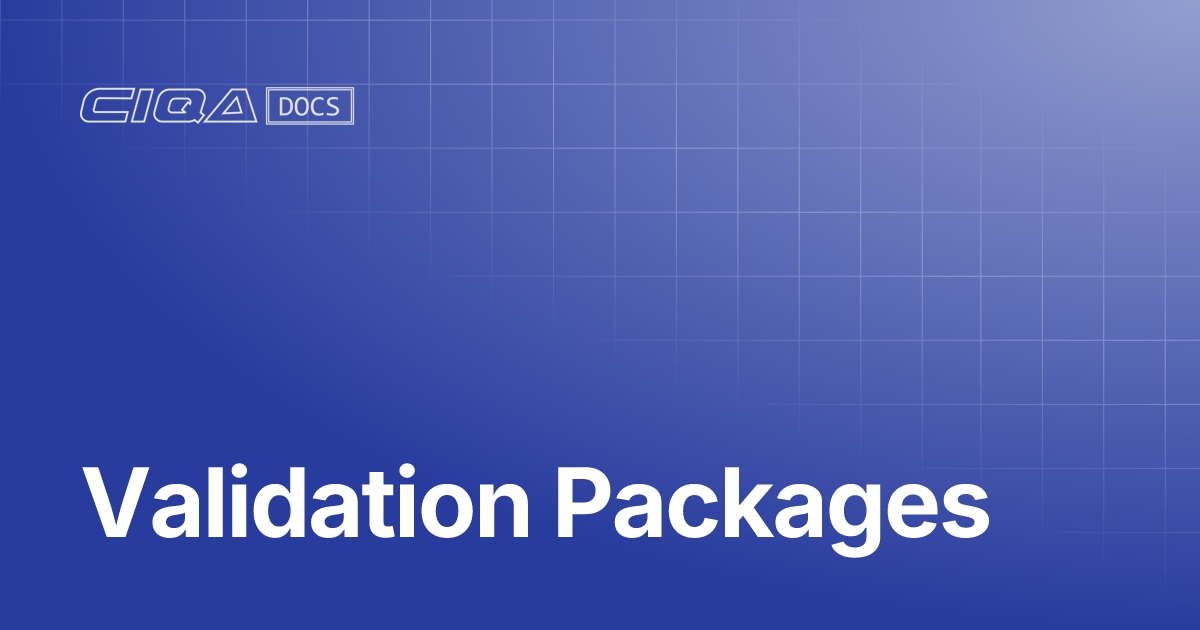 Validation Packages | Help Center