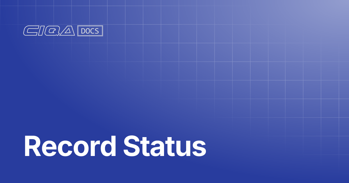 Record Status | Help Center