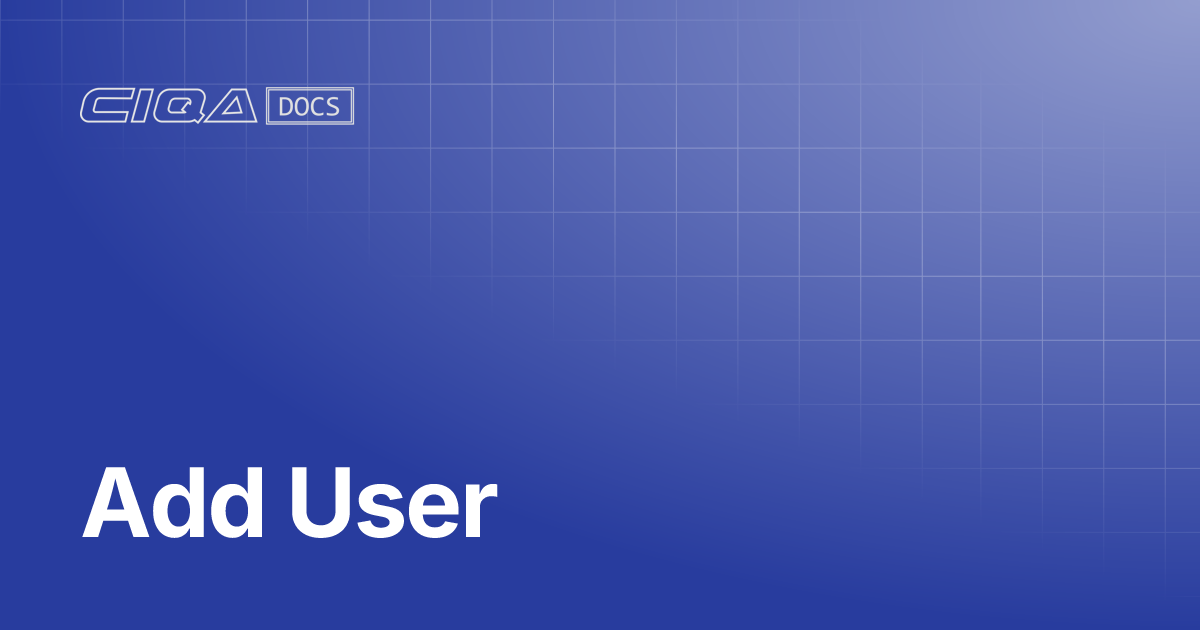 Add User | Help Center