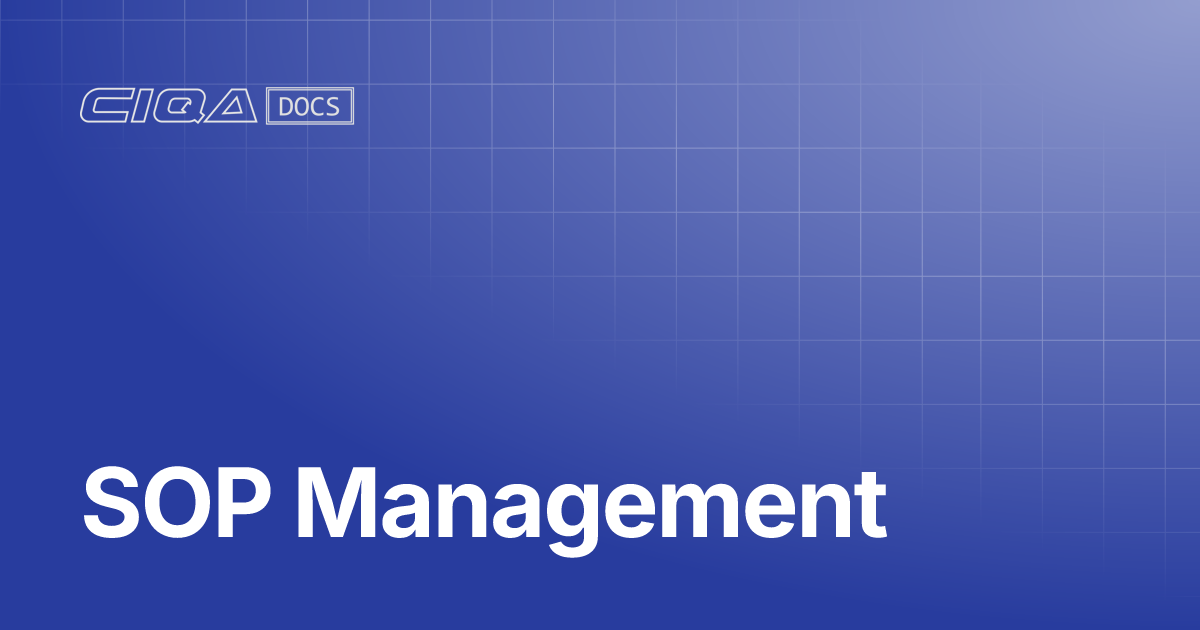 SOP Management | Help Center