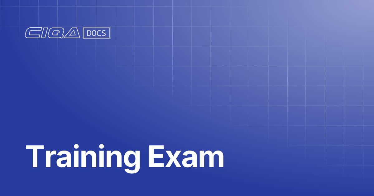 Training Exam | Help Center
