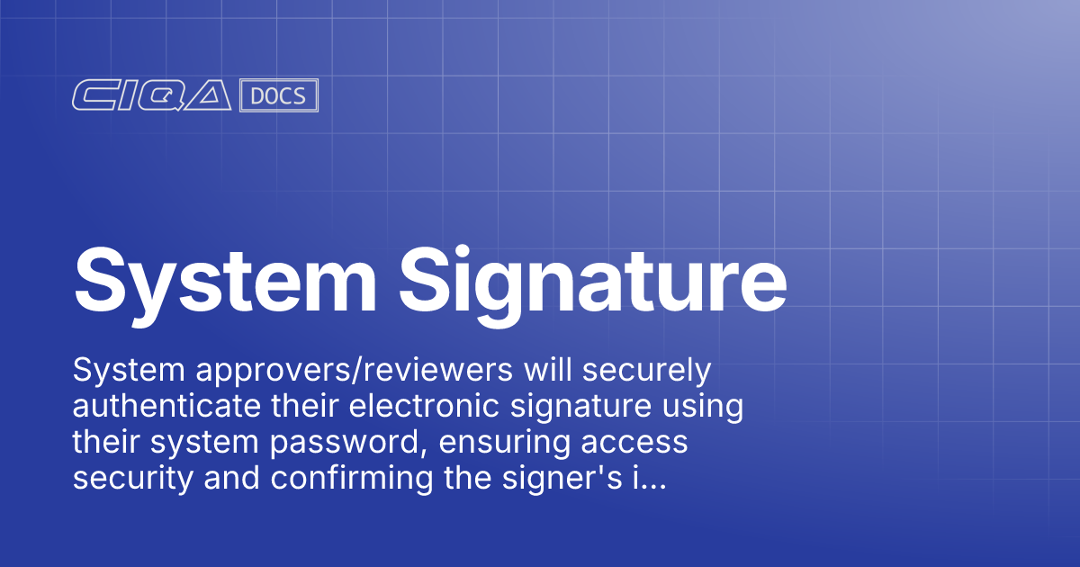 System Signature | Help Center
